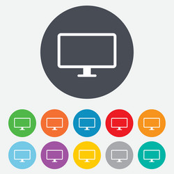 Computer widescreen monitor sign icon Royalty Free Vector