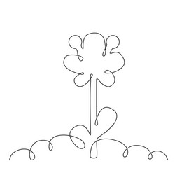 Continuous thin line flower minimalist botanical Vector Image
