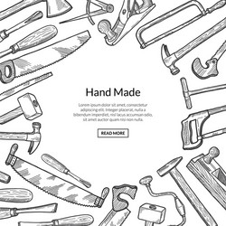 Carpentry tools pattern background Royalty Free Vector Image