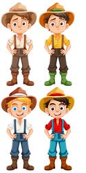 Happy and sad boy emotion cartoon characters Vector Image