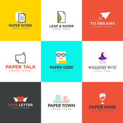 Office documents flat logo pack Royalty Free Vector Image