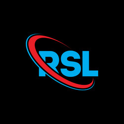Rsl logo letter design Royalty Free Vector Image