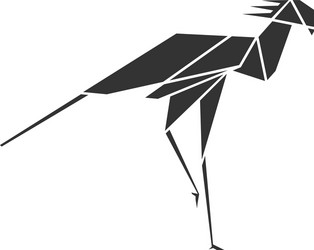 Secretary bird logo polygonal symbol Royalty Free Vector