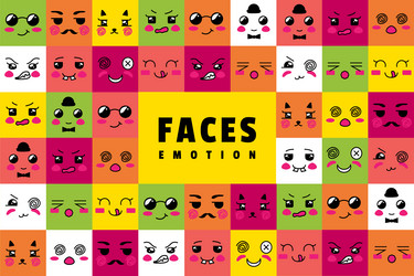 Simple flat design expressive emotion faces Vector Image