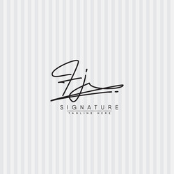 Simple signature logo for alphabet jr Royalty Free Vector