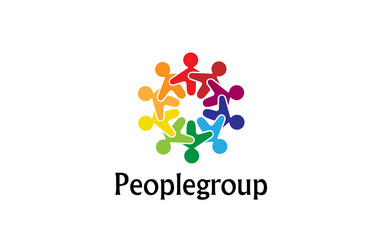 Team work logo design with creative concept Vector Image