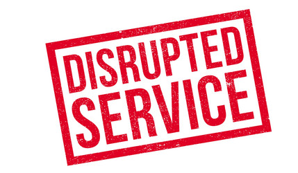 Disrupted service rubber stamp Royalty Free Vector Image