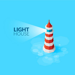 Red push pin lighthouse isolated Royalty Free Vector Image
