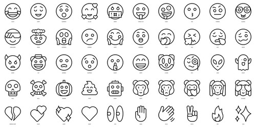 Outline emoji icon in filled thin line outline Vector Image