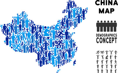 China map population people Royalty Free Vector Image