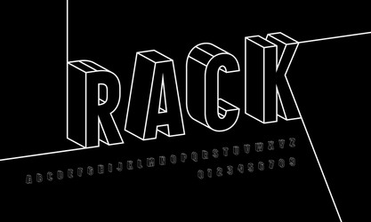 Bulk sans serif font in outline style Royalty Free Vector