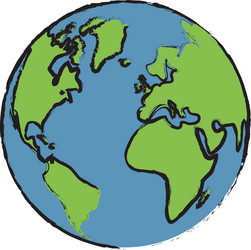 Planet earth colored the coloring Royalty Free Vector Image