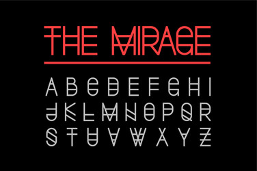 Thin single line font one continuous modern Vector Image