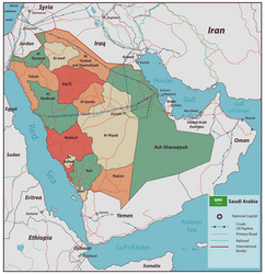 Kingdom of saudi arabia - map Royalty Free Vector Image