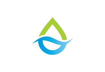 Bio leaf pure water logo Royalty Free Vector Image