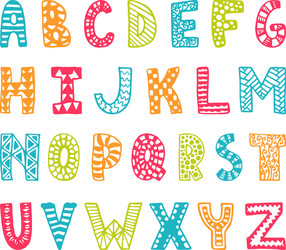 Hand drawn alphabet Royalty Free Vector Image - VectorStock