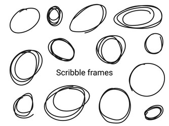 Hand drawn scribble circle set design Royalty Free Vector