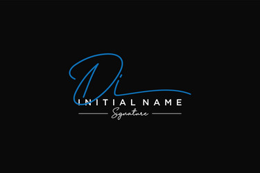 Initial di signature logo template hand drawn Vector Image