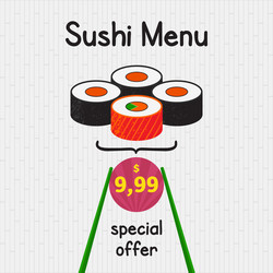 Sushi menu cover template Royalty Free Vector Image