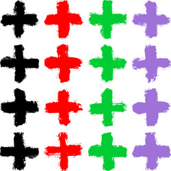 Brushstroke plus sign Royalty Free Vector Image