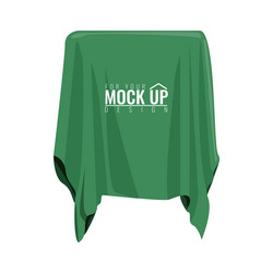 Blue silk cloth covered on smartphone cartoon Vector Image