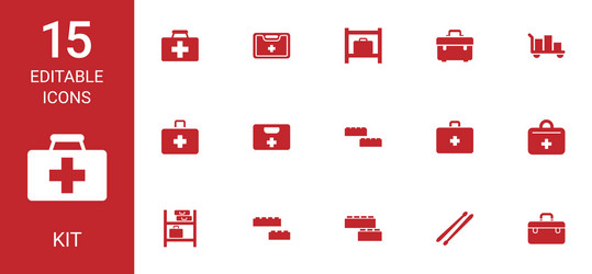 13 kit icons Royalty Free Vector Image - VectorStock