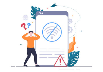 Lost wireless connection or disconnected cable Vector Image