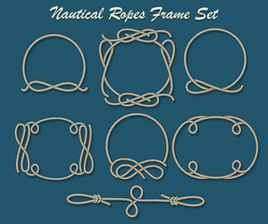 Nautical rope elements set Royalty Free Vector Image