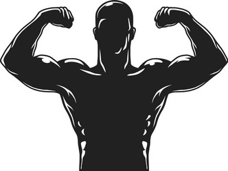 Bodybuilder showing off his muscle Royalty Free Vector Image