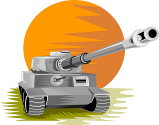 Cute war tank Royalty Free Vector Image - VectorStock