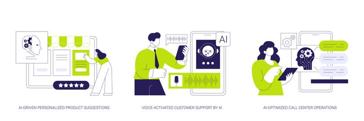 Ai in customer support abstract concept Royalty Free Vector