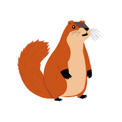 Beaver flat design on white background Royalty Free Vector