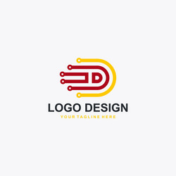 Electric energy and letter d logo design Vector Image