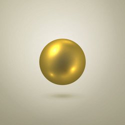 Realistic spheres set with reflection gold Vector Image