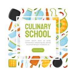 Kitchen cooking tools web banner design Royalty Free Vector