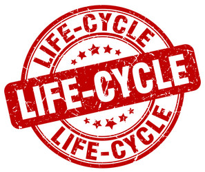 Life-cycle red grunge stamp Royalty Free Vector Image