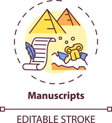 Manuscripts concept icon Royalty Free Vector Image