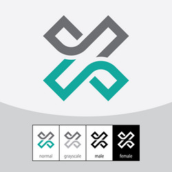 X letter logo blue color Royalty Free Vector Image