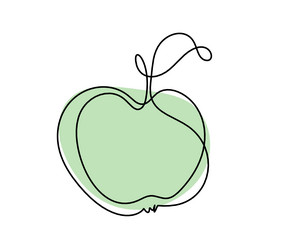 Color drawing line apple on the white background Vector Image