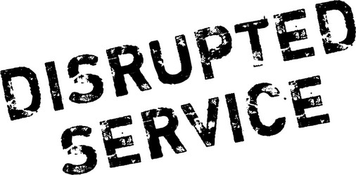 Disrupted service rubber stamp Royalty Free Vector Image