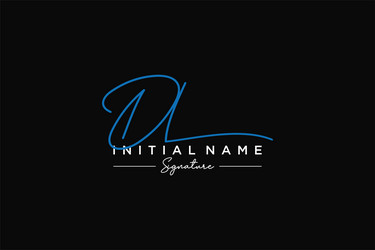 Initial dl signature logo template hand drawn Vector Image