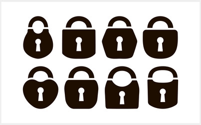 Lock icon isolated stencil clipart stock Vector Image