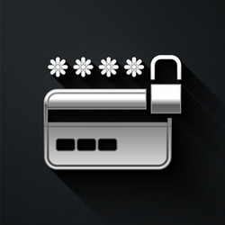 Silver credit card with chip icon isolated Vector Image