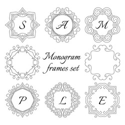 Decorative square frames and borders set 8 Vector Image