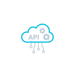 Api cloud integration icon data process flat Vector Image