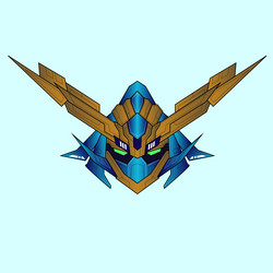 Mecha head basic costum robotic design Royalty Free Vector