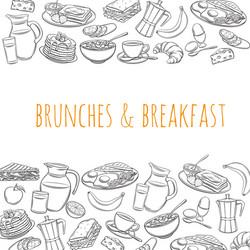 Breakfast layout outline Royalty Free Vector Image