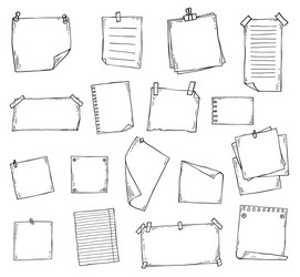 Hand drawn vintage photo frame doodle set Vector Image