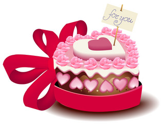 Valentine day cupcake Royalty Free Vector Image
