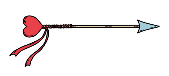 Broken cupid arrow with a heart shaped tip Vector Image